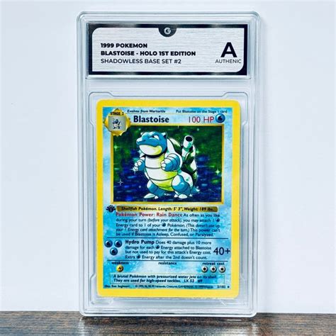 Pokémon Graded Card 1st Edition Shadowless Blastoise Holo 2