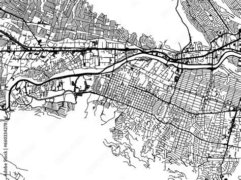 Vector Road Map Of The City Of San Pedro Garza Garcia In Mexico With