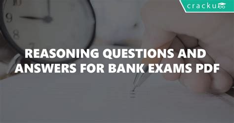 Reasoning Questions And Answers For Bank Exams Pdf Cracku