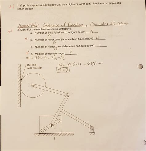 Solved 12 Pt Is A Spherical Pair Categorized As A Higher