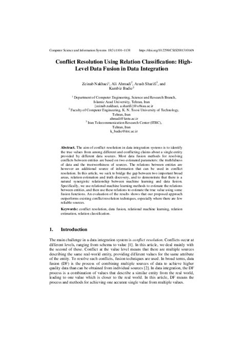 Pdf Conflict Resolution Using Relation Classification High Level
