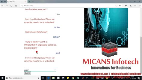 chat bot python project for college information youtube
