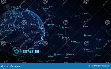 Shield Icon On Secure Global Network Technology Network And Cyber Security Concept Protection