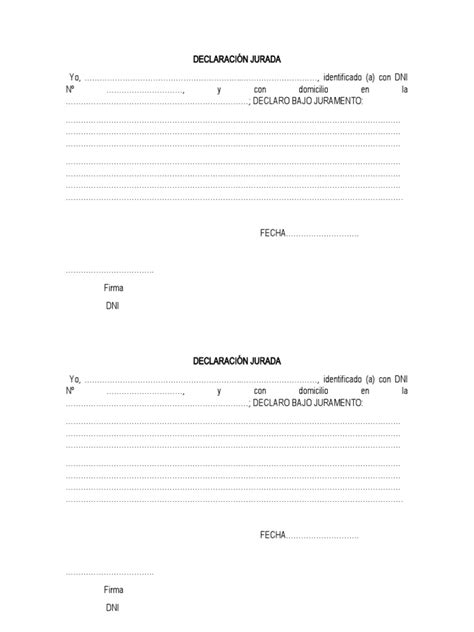 Declaración Jurada Gastos Pdf