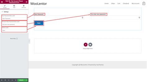 My Account Reset Password Form Woolentor