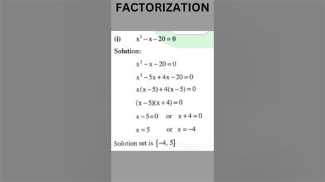 Factorisation Youtube
