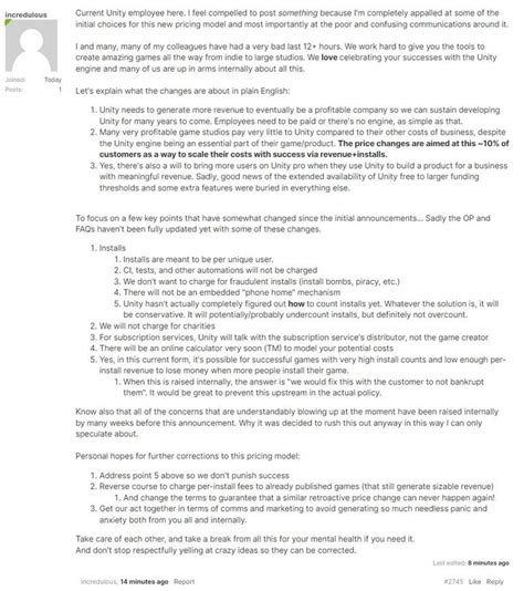 Statement From Alleged Unity Employee Know Your Meme