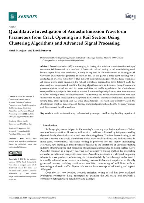 Pdf Quantitative Investigation Of Acoustic Emission Waveform