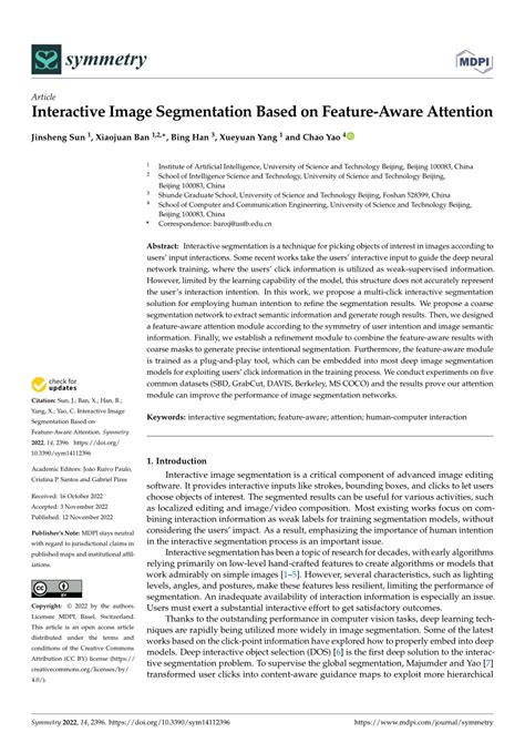 Pdf Interactive Image Segmentation Based On Feature Aware Attention