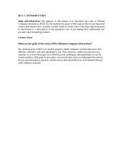 HCI Intro Docx HCI 1 INTRODUCTION Aims And Objectives The Purpose Of This Lecture Is To