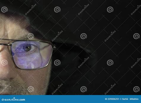 Close Up Shooting Of A Hacker Working On A Computer For A Cyber Attack The Green Binary