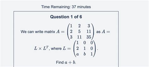 Solved Question 1 Of 6 We Can Write Matrix Chegg Com