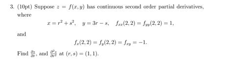 Solved Pt Suppose Z F X Y Has Continuous Second Order Chegg