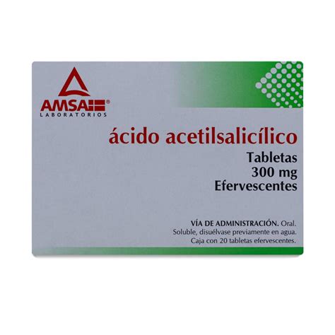 Acido Acetilsalicilico 20 Tabs Eferv 300mg Amsa