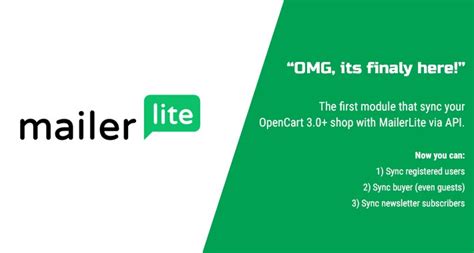 Opencart Mailerlite Connect And Sync