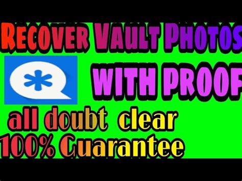 How To Recover Vault Videos And Photos YouTube