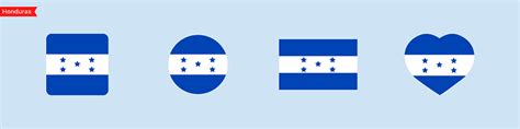 온두라스 아이콘의 국기입니다 온두라스 국기는 사각형 원 하트 모양입니다 웹 사이트 언어 선택 기호 벡터 Ui 플래그 디자인 개념에 대한 스톡 벡터 아트 및 기타 이미지
