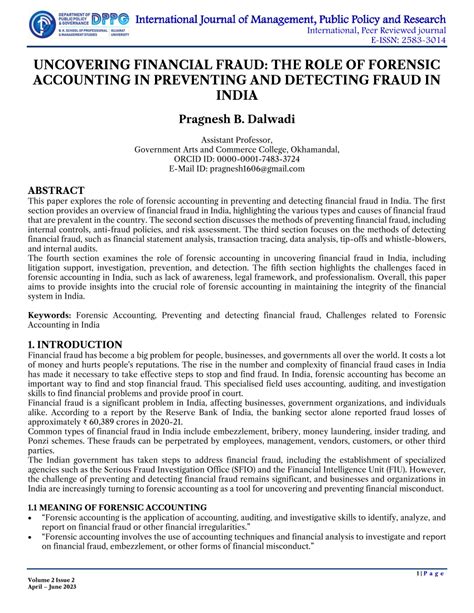 Pdf Uncovering Financial Fraud The Role Of Forensic Accounting In Preventing And Detecting
