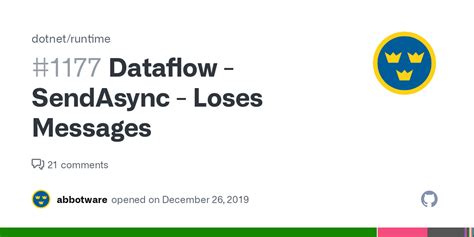 Dataflow Sendasync Loses Messages · Issue 1177 · Dotnetruntime · Github