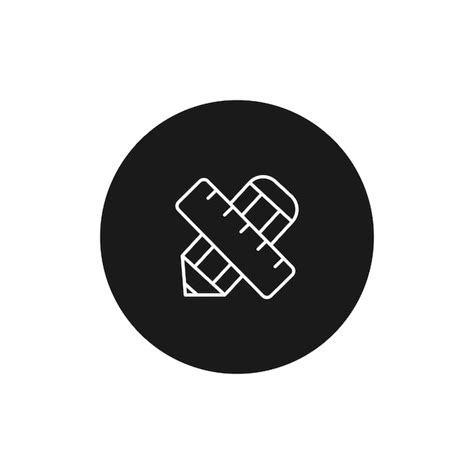 Premium Vector Pencil Ruler Icon
