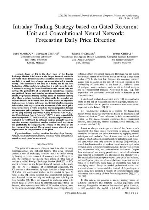 Research Pdf 53111 Paper 69 Intraday Trading Strategy Based On Gated Recurrent Unit