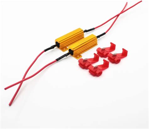 Alla Lighting 2pcs 50w 6ohm Load Resistors Fix Led Turn Signal Bulb Fast Hyper Flash Blinking