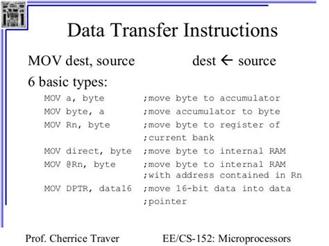 The 8051 Assembly Language