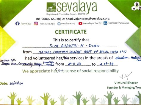 Sevalaya Murali Posted On Linkedin