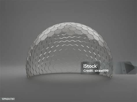 모형 투명 유리 돔 보호 개념 또는 장벽 3d 렌더링 구에 대한 스톡 사진 및 기타 이미지 구 막는 동작 방패 Istock
