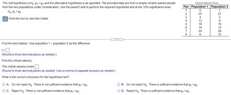 Solved The null hypothesis is H μ μ and the alternative Chegg