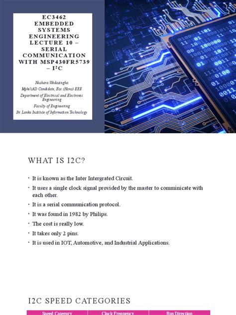 Embedded Systems Engineering Lecture 10 I2c Pdf Electronics Internet Protocols