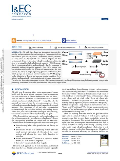 Ohm Sponge A Versatile Efficient And Ecofriendly Environmental Pdf