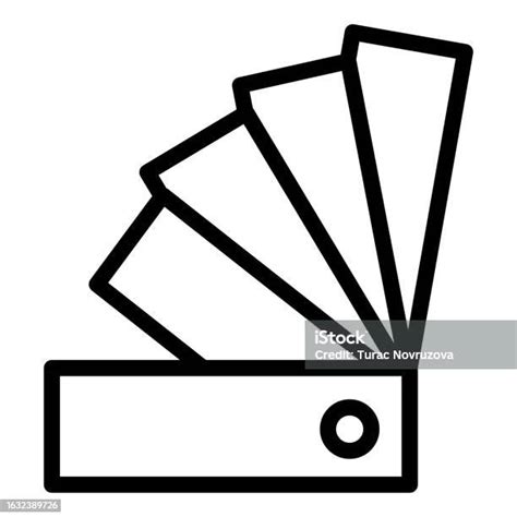 색상 안내선 아이콘입니다 흰색으로 분리된 팔레트 벡터 그림 Swatch 외곽선 스타일 및 앱을 위해 디자인되었습니다 Eps 10 Cmyk에 대한 스톡 벡터 아트 및 기타