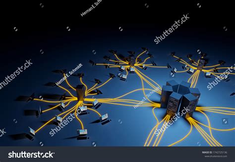 Cloud Computing Network Infrastructure Computer Workstations Stock Illustration 1742725136