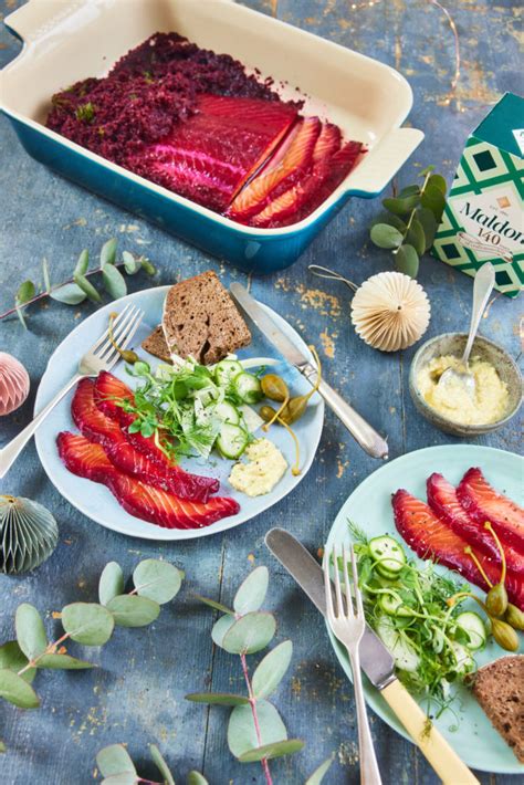Beetroot Cured Salmon Maldon Salt