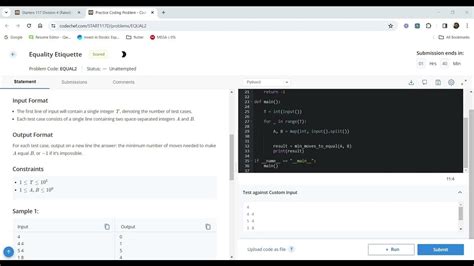 Equality Etiquette Codechef Solution Youtube