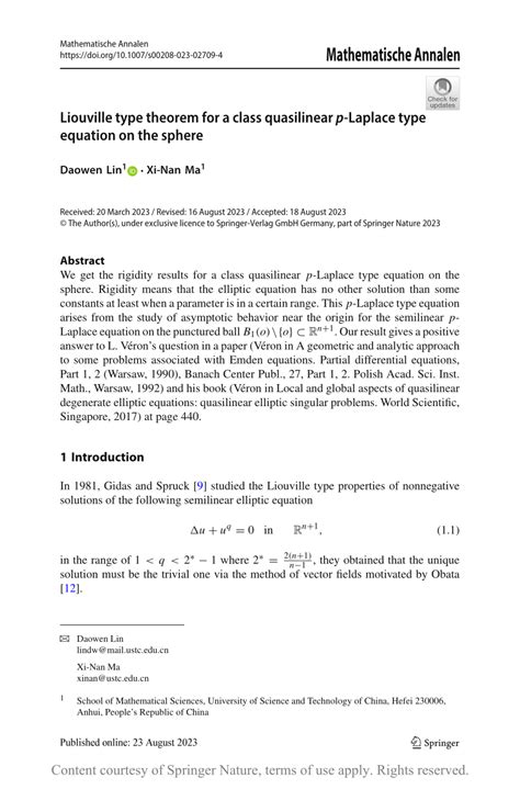 Liouville Type Theorem For A Class Quasilinear P Laplace Type Equation