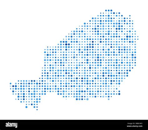 Niger Dot Map Country Digital Style Shape Niger Vector Image Country
