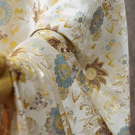 Floral Brocade Fabric Silky Jacquard Chinese Wedding Style 58w Etsy