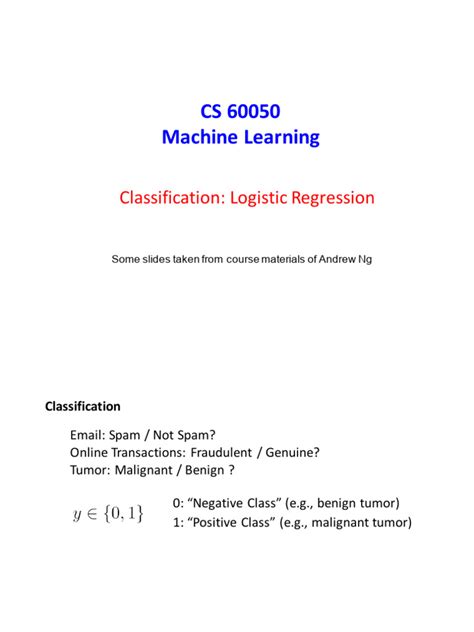 Ml 03 Logistic Regression Pdf Statistical Classification Regression Analysis