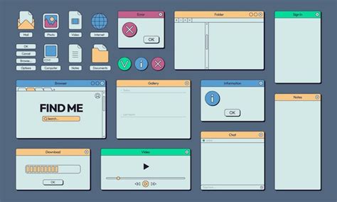 Premium Vector Retro Interface S S Computer And Internet User Interface Elements Trendy Frames