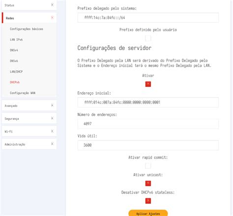 Help Understanding Some Isp Modem Options Ipv6 Prefix Network And Wireless Configuration