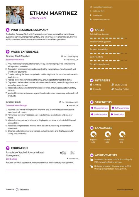 10 Grocery Clerk Resume Samples And Templates For 2025