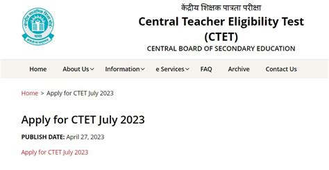 Ctet Exam 2023 Notification Fees And Registration