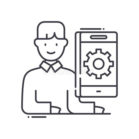 Application Developer Icon Linear Isolated Illustration Thin Line