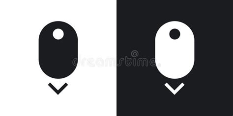 scroll down computer mouse icon isolated on white background stock
