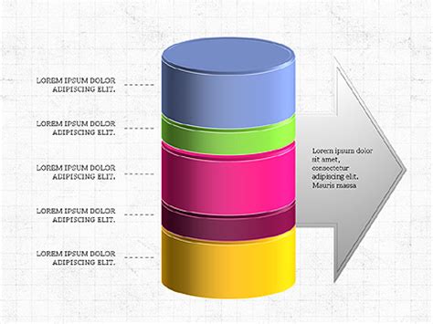 D Stacked Cylinder Diagram For Presentations In PowerPoint And Keynote PPT Star