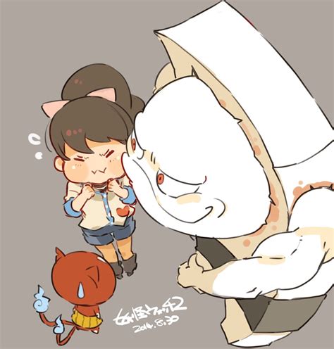 Jibanyan And Kodama Fumika Youkai Watch Drawn By Mota Danbooru