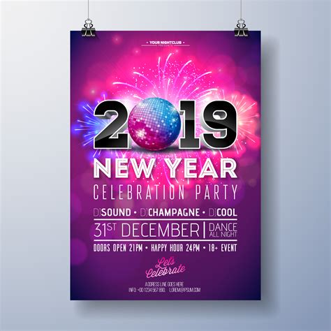 New Year Party Celebration Poster Template Illustration 329996 Vector