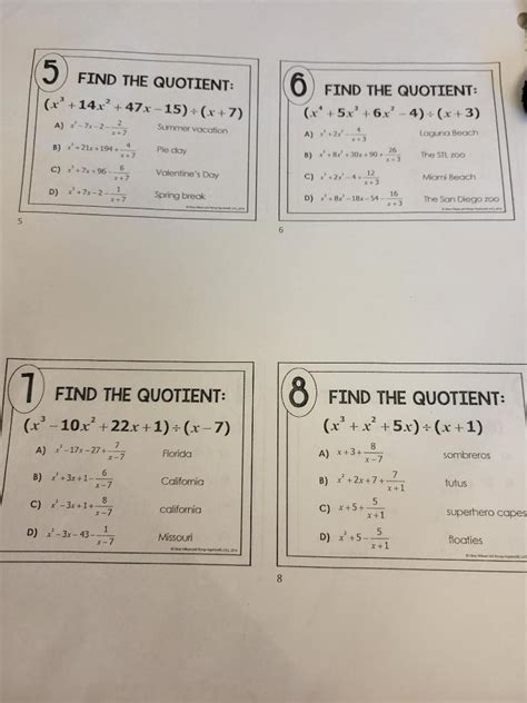 Solved FIND THE QUOTIENT 6 FIND THE QUOTIENT Chegg Com